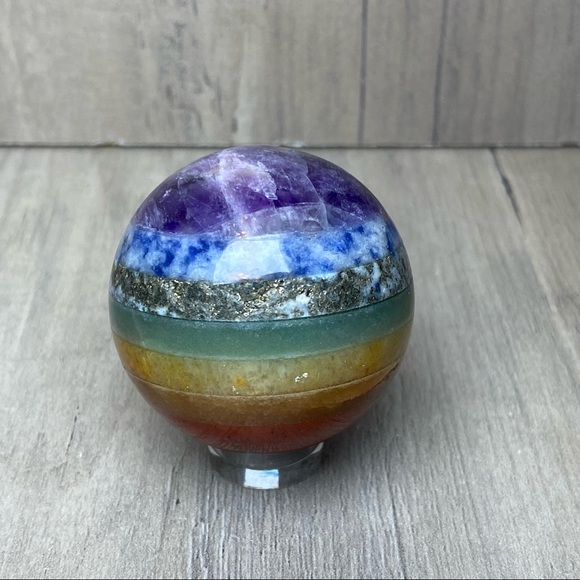 Accents | Chakra Crystal Ball Sphere Orb Rainbow | Poshmark